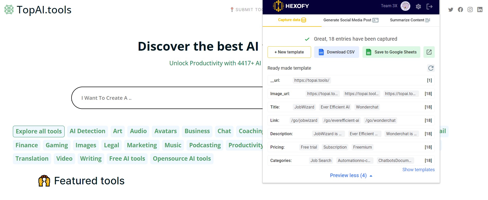 How to scrape AI tool directories - Academy | Blog | Hexofy